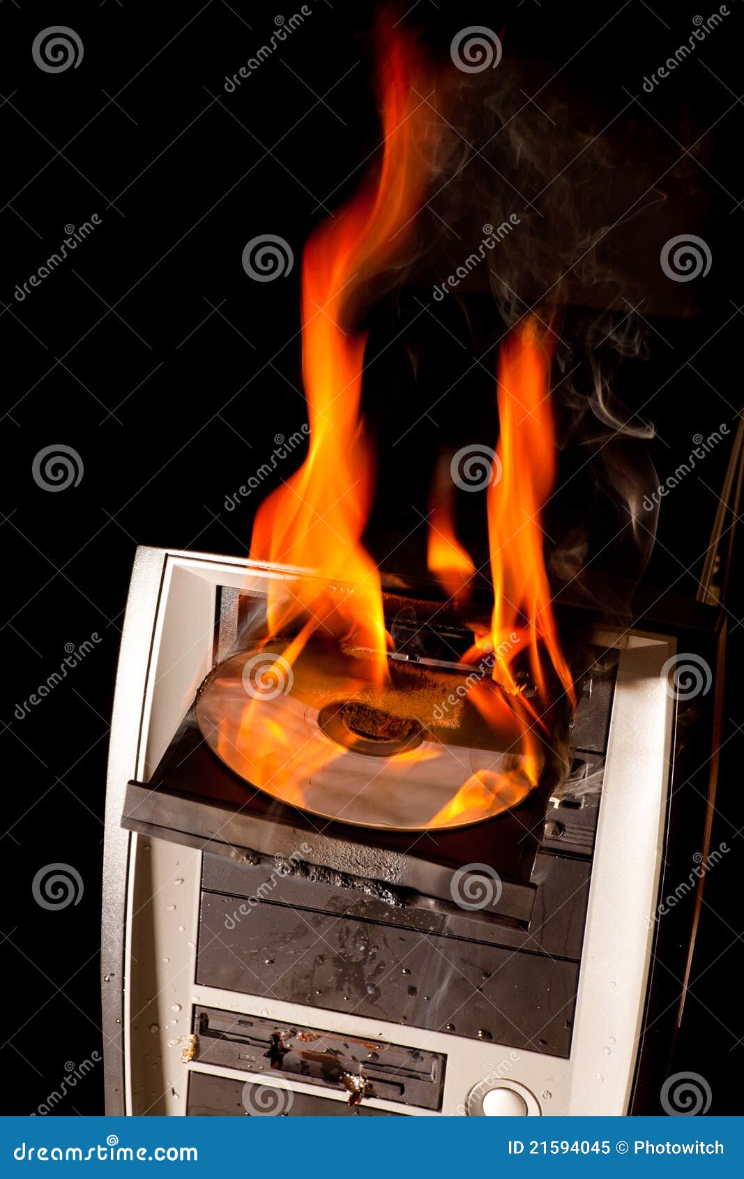 Burning computer stock image. Image of crash, hardware - 21594045