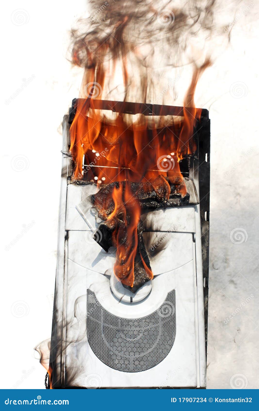 Burning computer case stock photo. Image of heat, plasma - 17907234