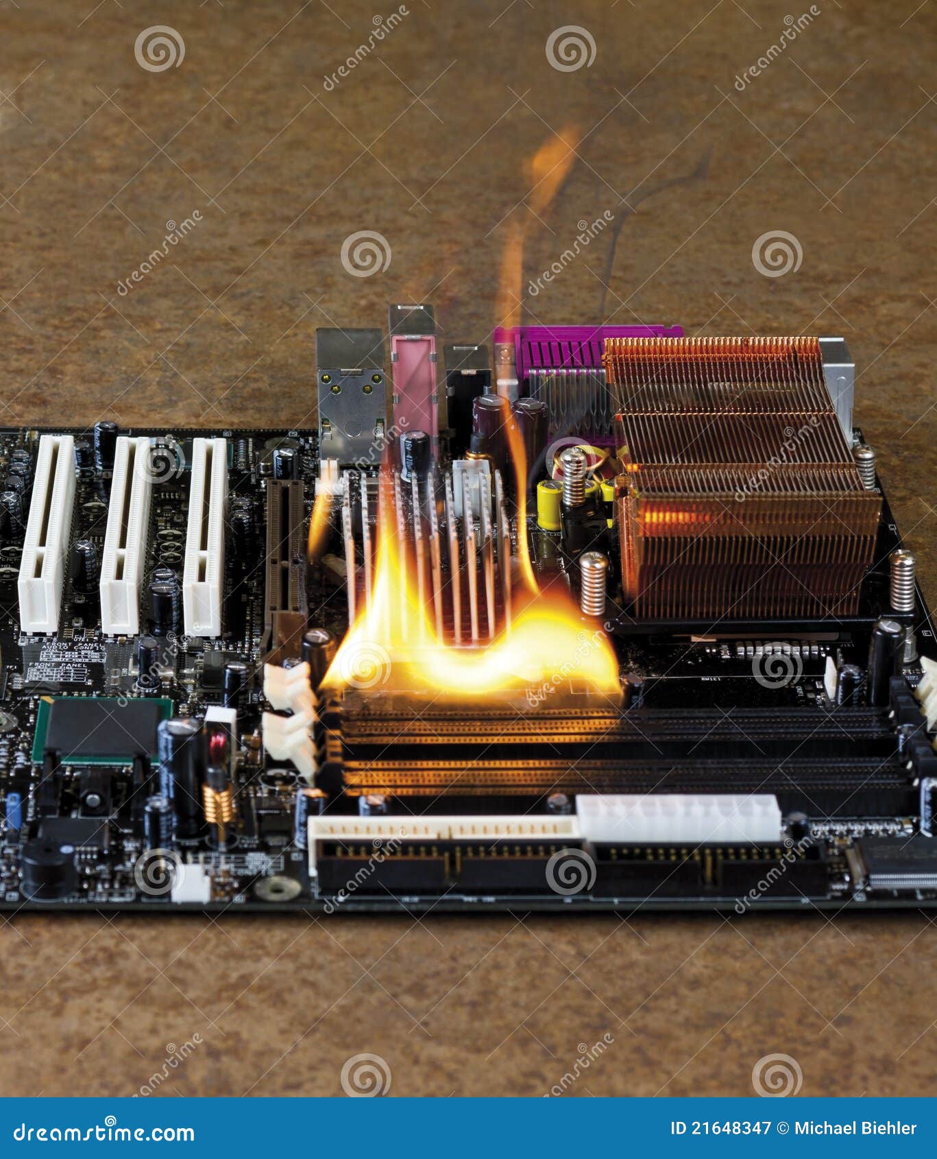 Burning Computer Main Board Royalty-Free Stock Photography ...