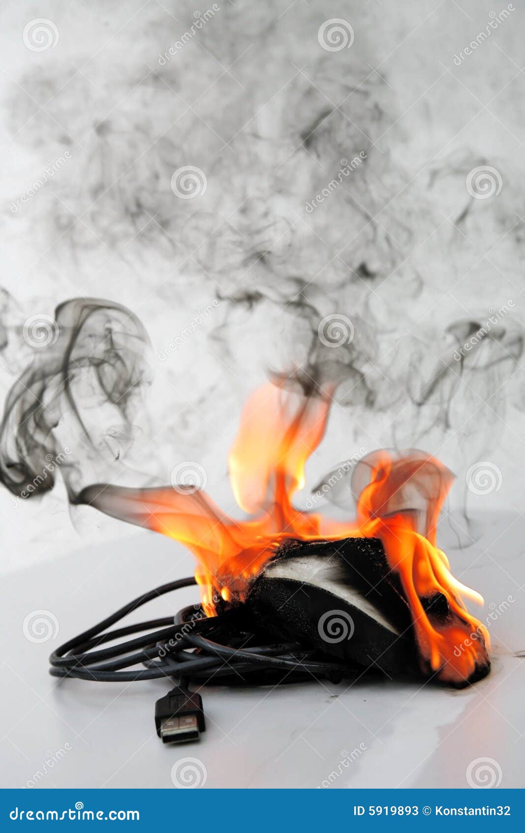 Burning computer mouse stock image. Image of electronic - 5919893