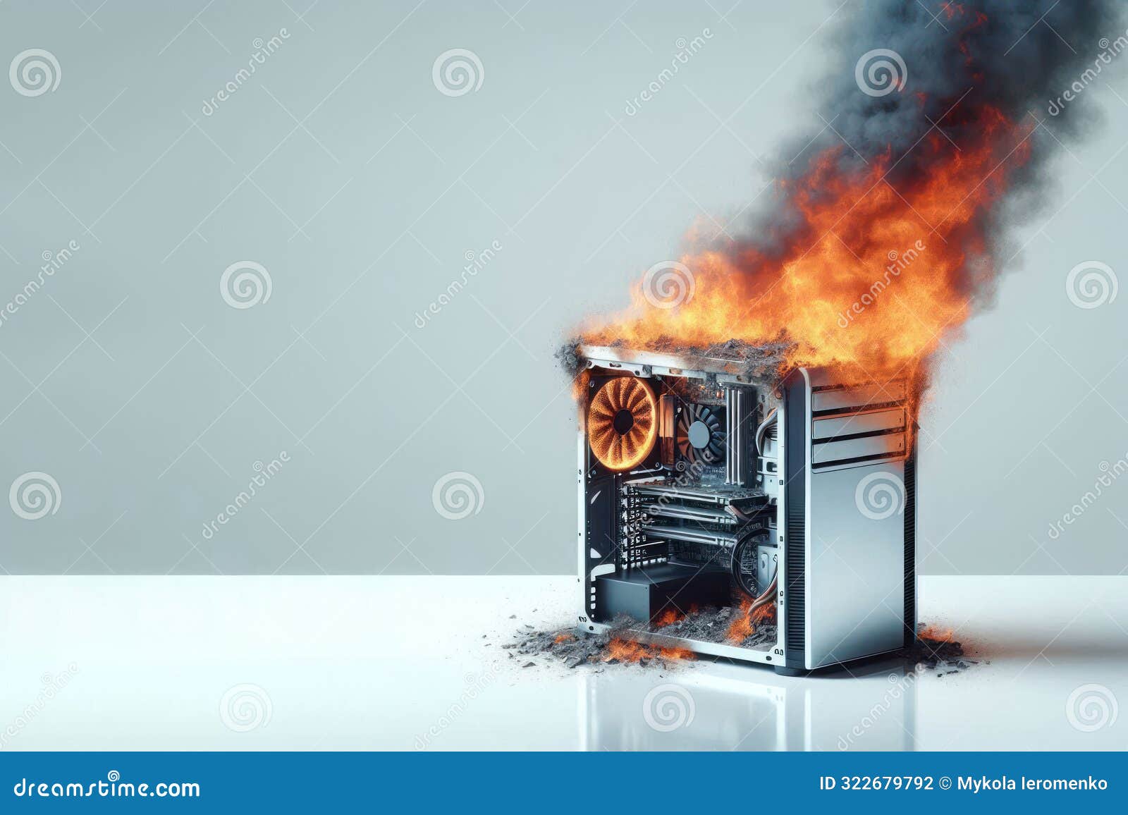 Burning Computer Main Board Royalty-Free Stock Photography ...