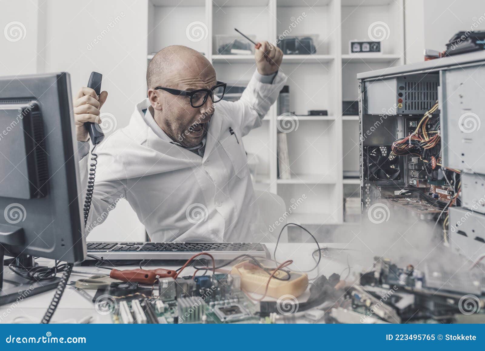 Burning Computer Case Stock Photography | CartoonDealer.com #9344738