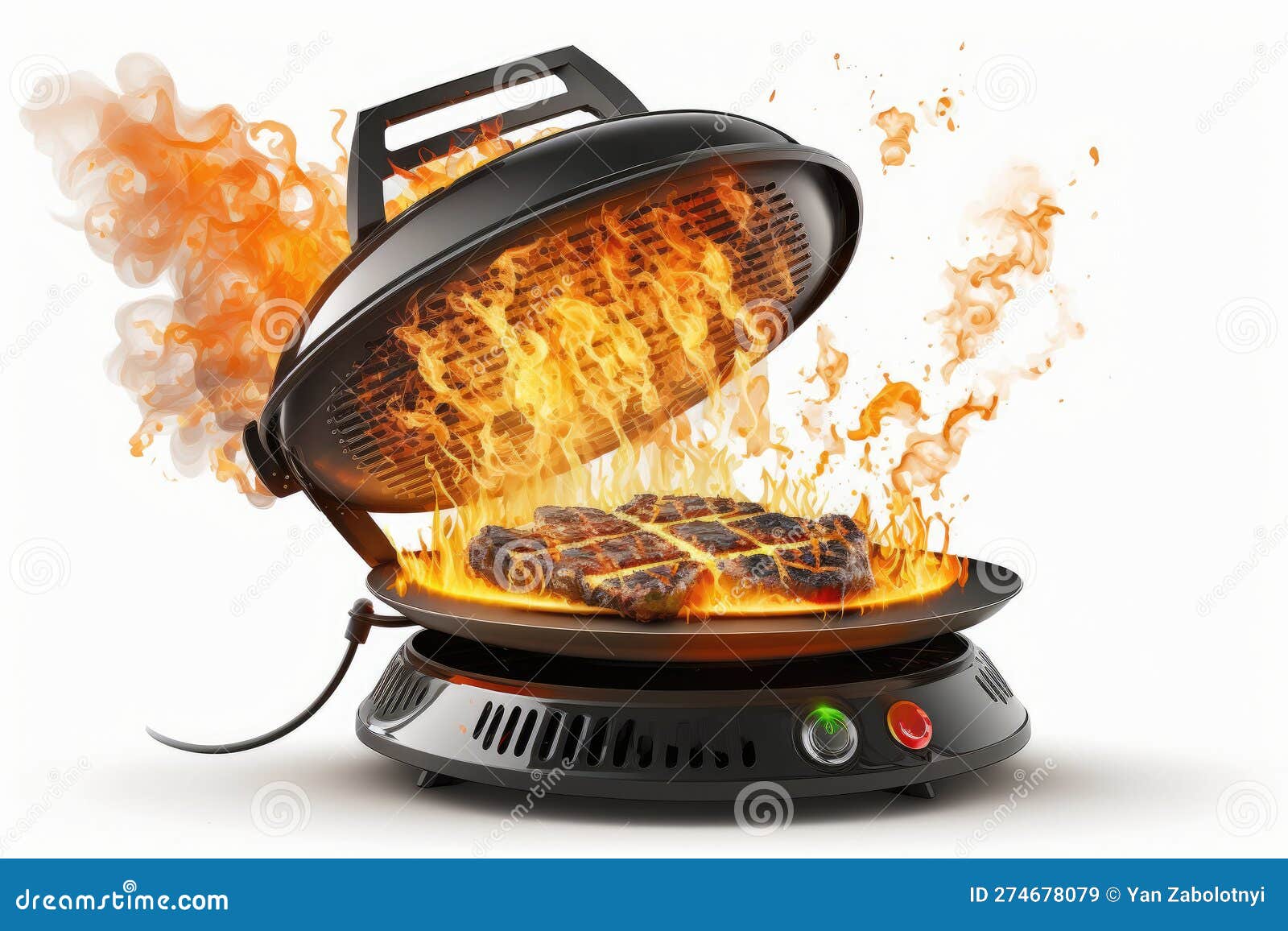 Burning Contact Grill on a White Background. Generative AI Stock ...