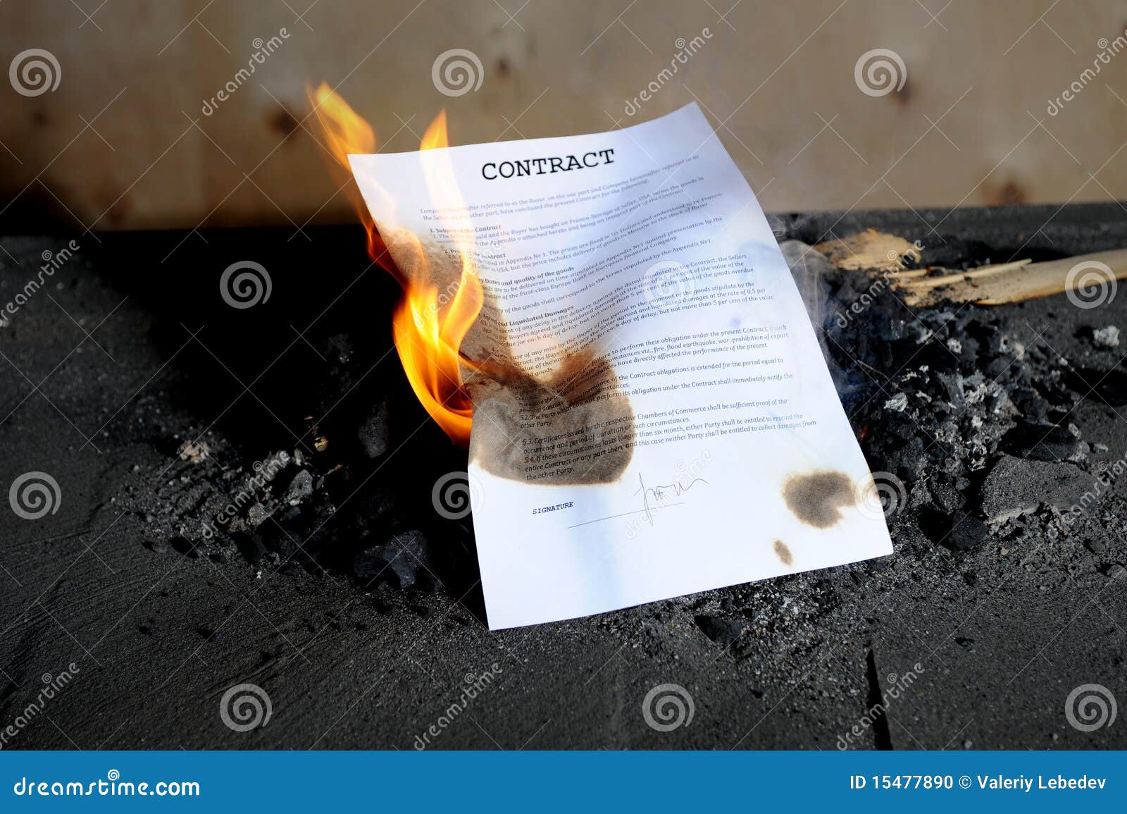 Burning contract stock photo. Image of letter, fire, burnt - 15477890