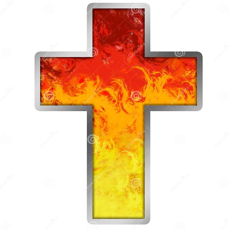 Burning Cross stock illustration. Illustration of flames - 5751028