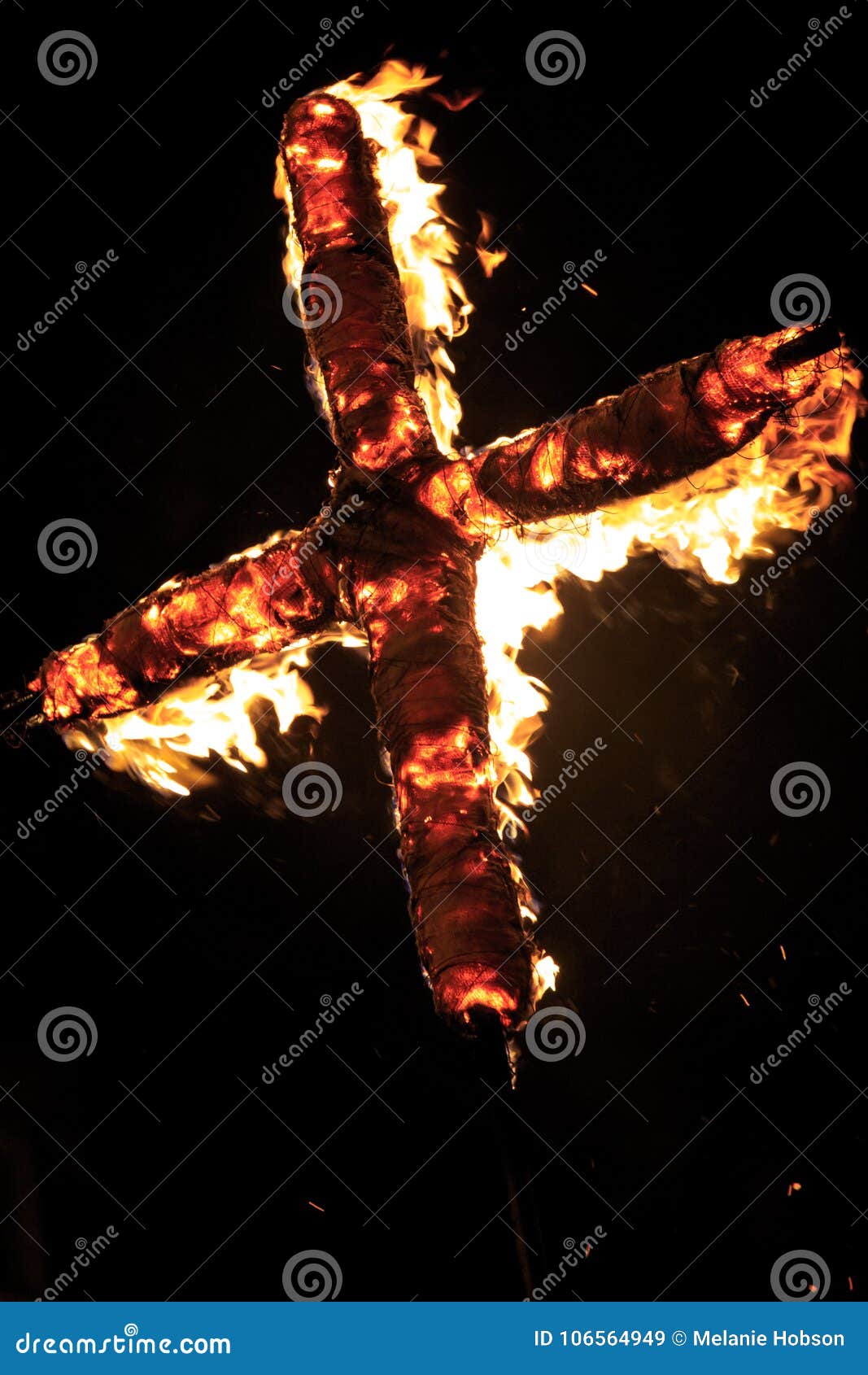 Burning Cross stock image. Image of tradition, cross - 106564949