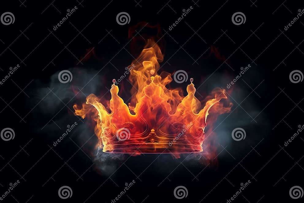 Burning Crown of Fire and Smoke. AI Stock Photo - Image of exquisite ...