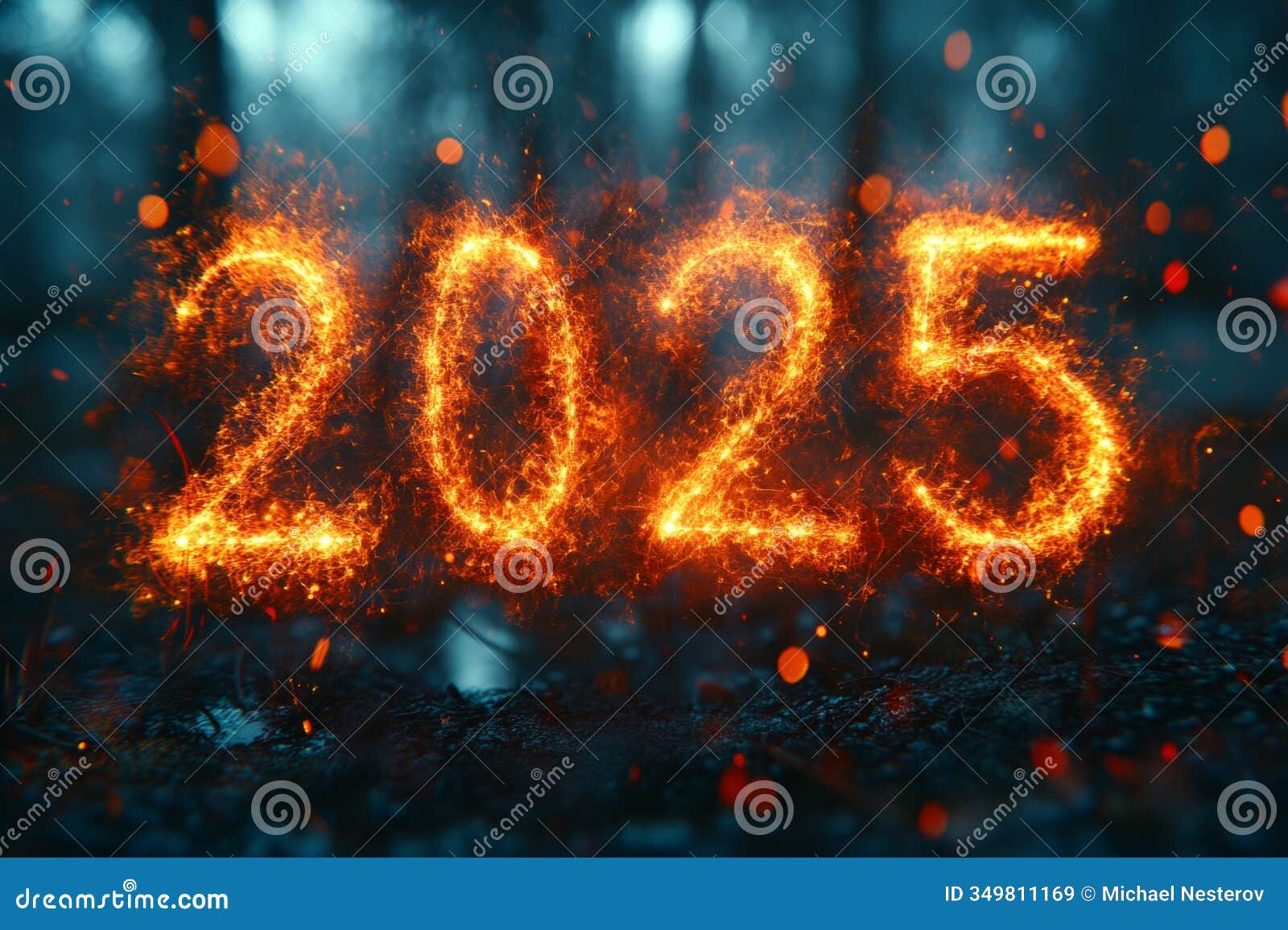 2025 Burning in a Dark Forest at Night Stock Image - Image of forest ...