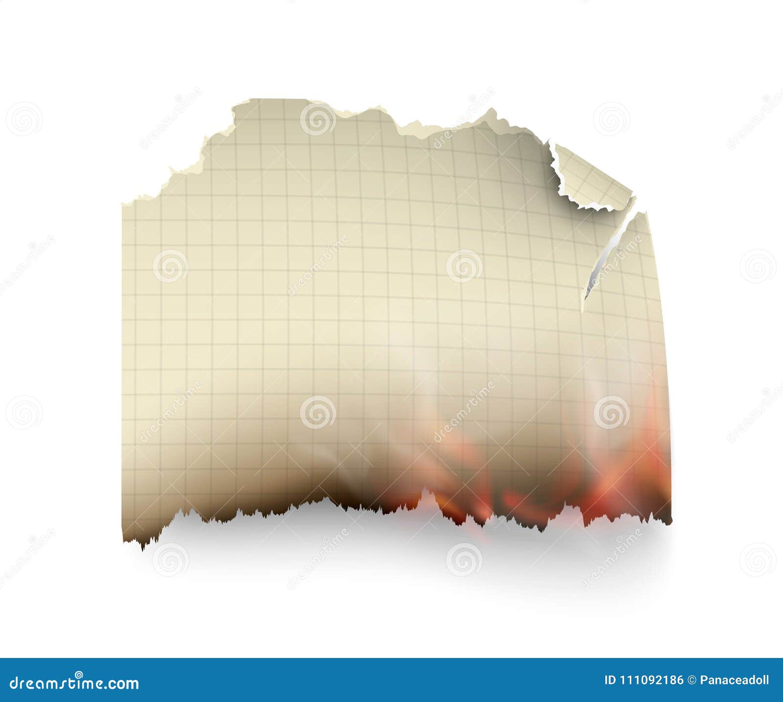 Burning Design Templates Torn Paper with Fire Stock Illustration ...