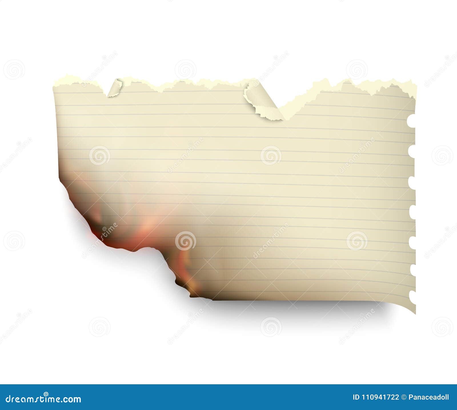 Burning Design Templates Torn Paper with Fire Stock Illustration ...