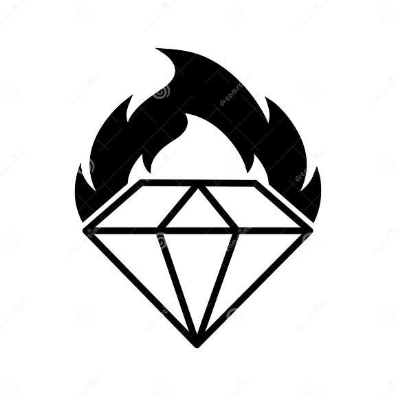 Burning Diamond Logo Vector Stock Vector - Illustration of creative ...
