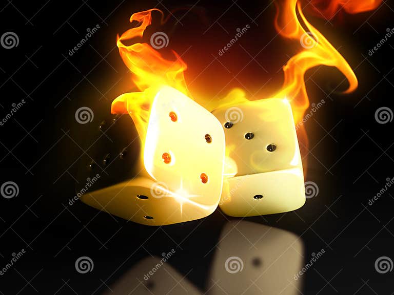Burning dice stock illustration. Illustration of dice - 13631727