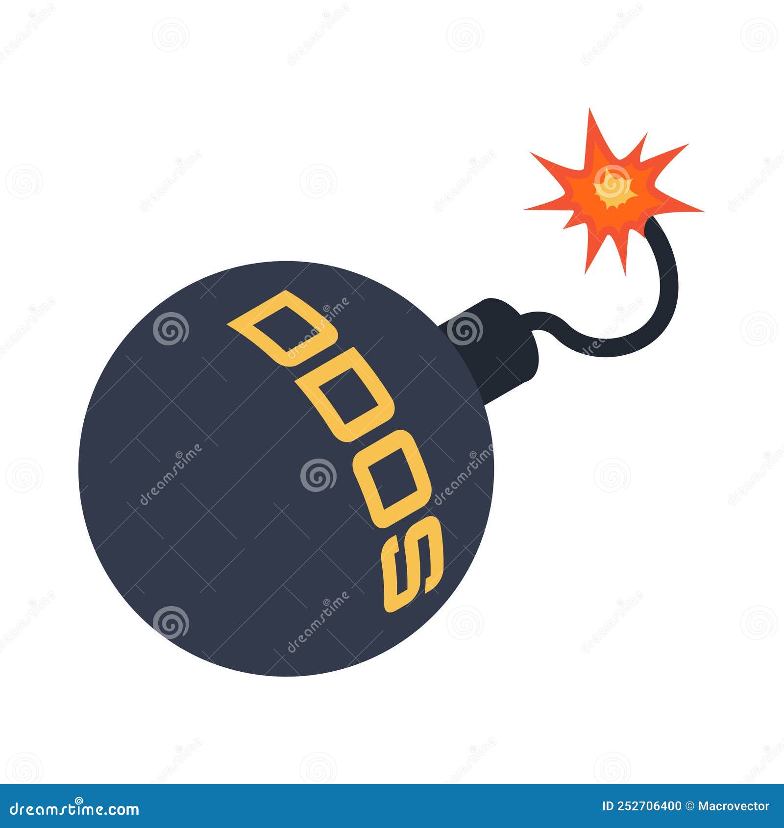 Burning Digital Bomb Composition Stock Illustration - Illustration of ...
