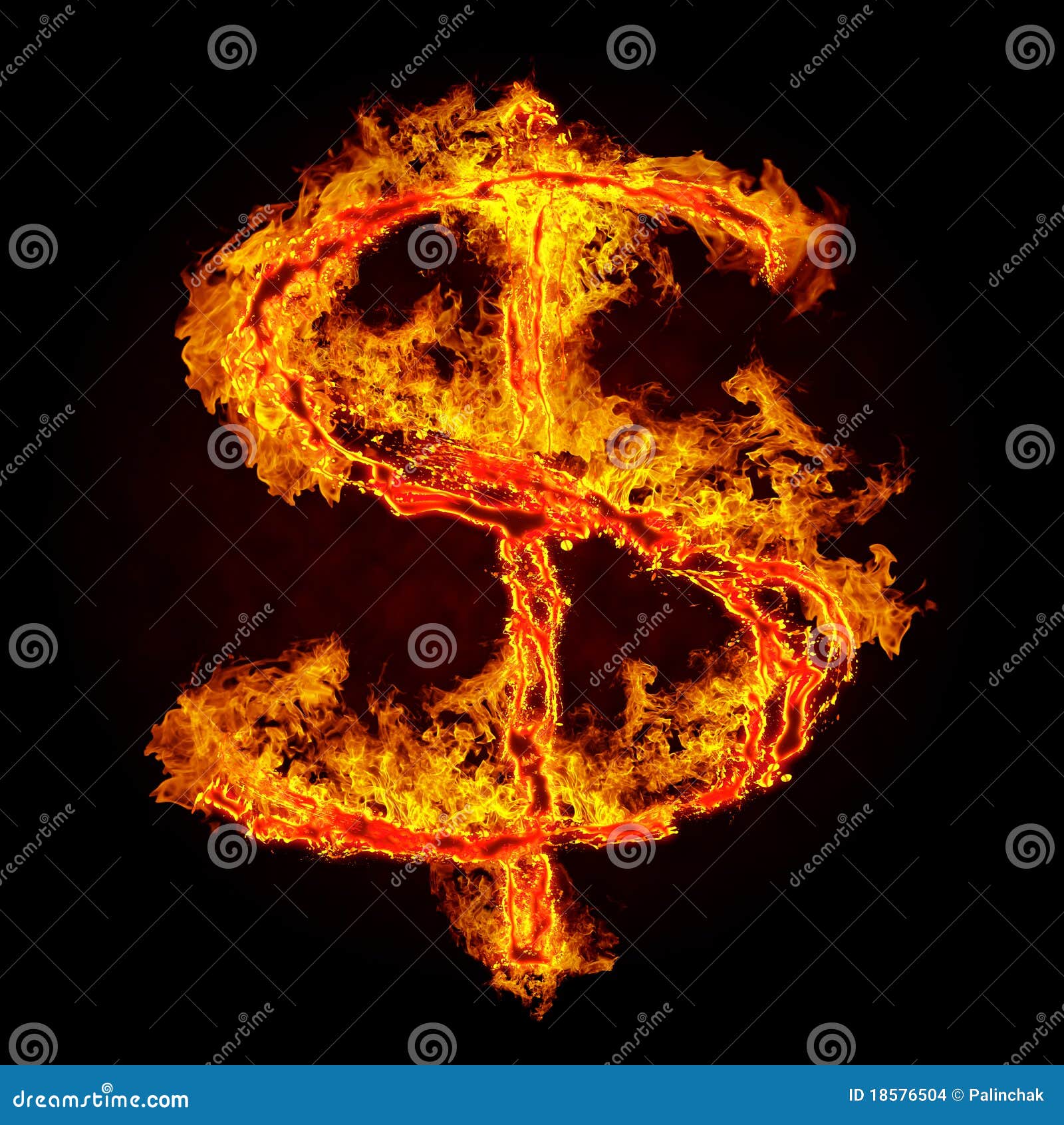 Burning dollar sign stock photo. Image of background - 18576504
