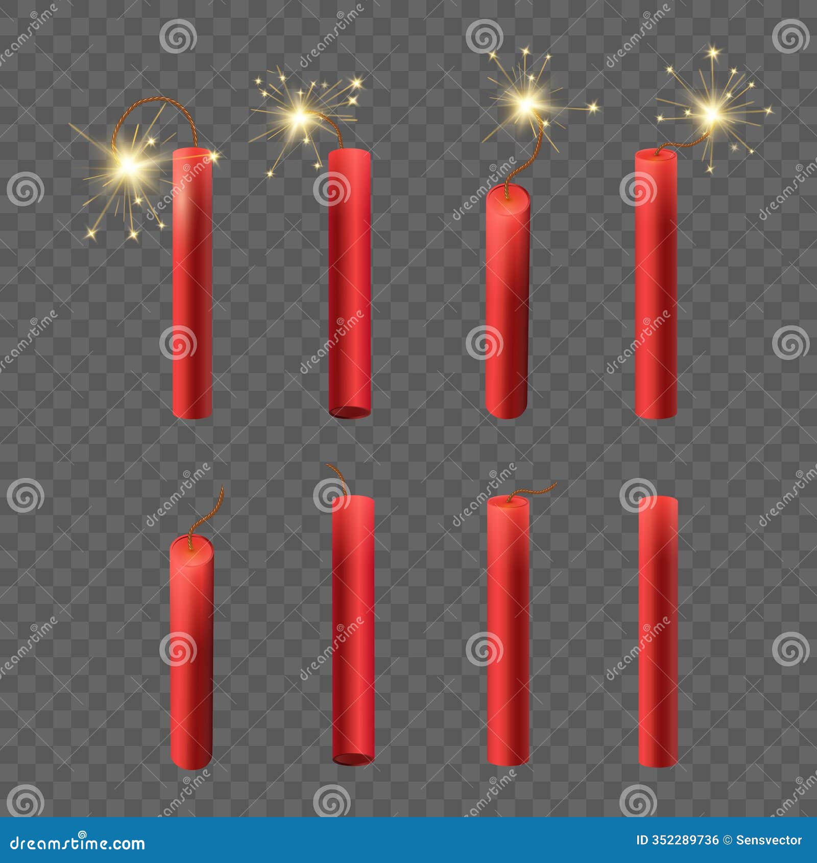 Burning Dynamites, Explosive Weapons Stock Vector - Illustration of ...