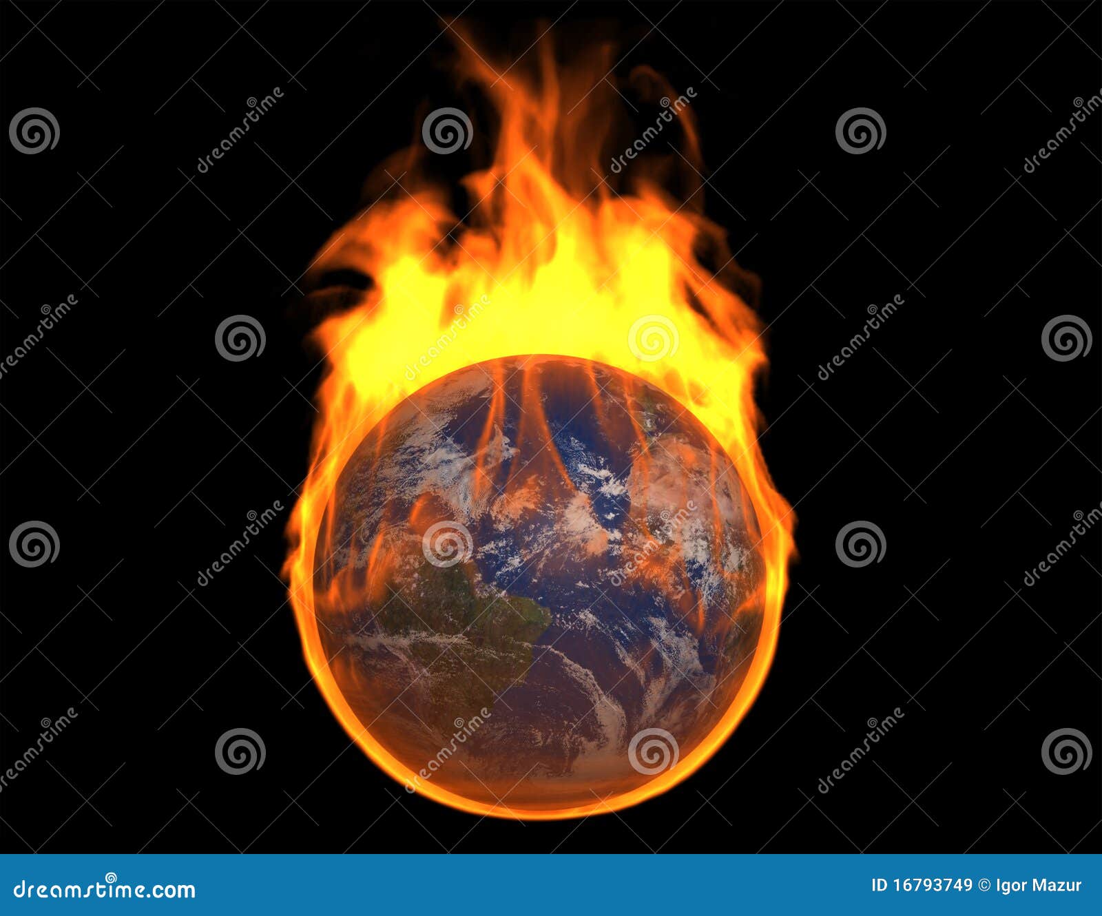 Burning Earth stock illustration. Illustration of world - 16793749