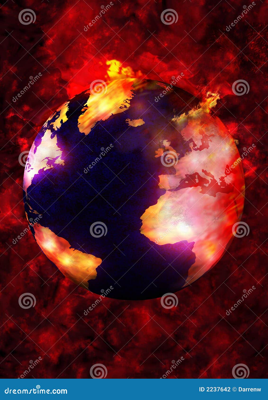Burning Earth stock illustration. Illustration of globe - 2237642
