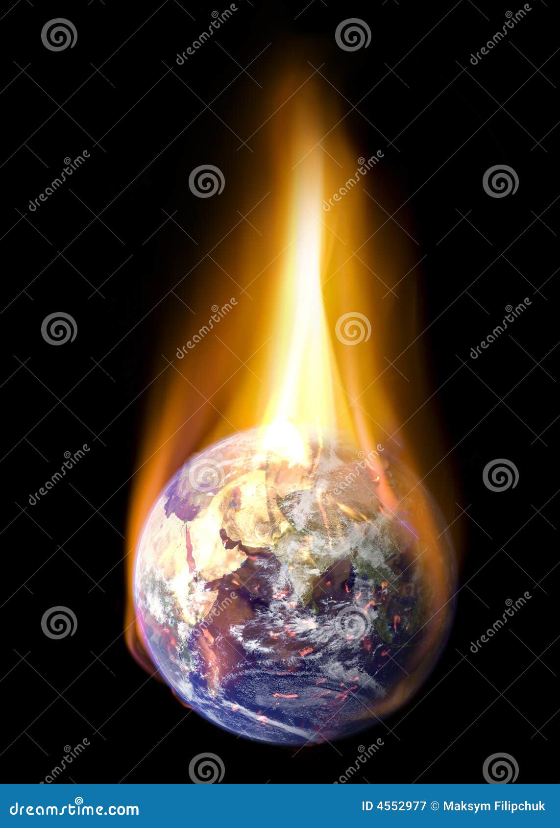 Burning Earth stock image. Image of danger, fire, disaster - 4552977