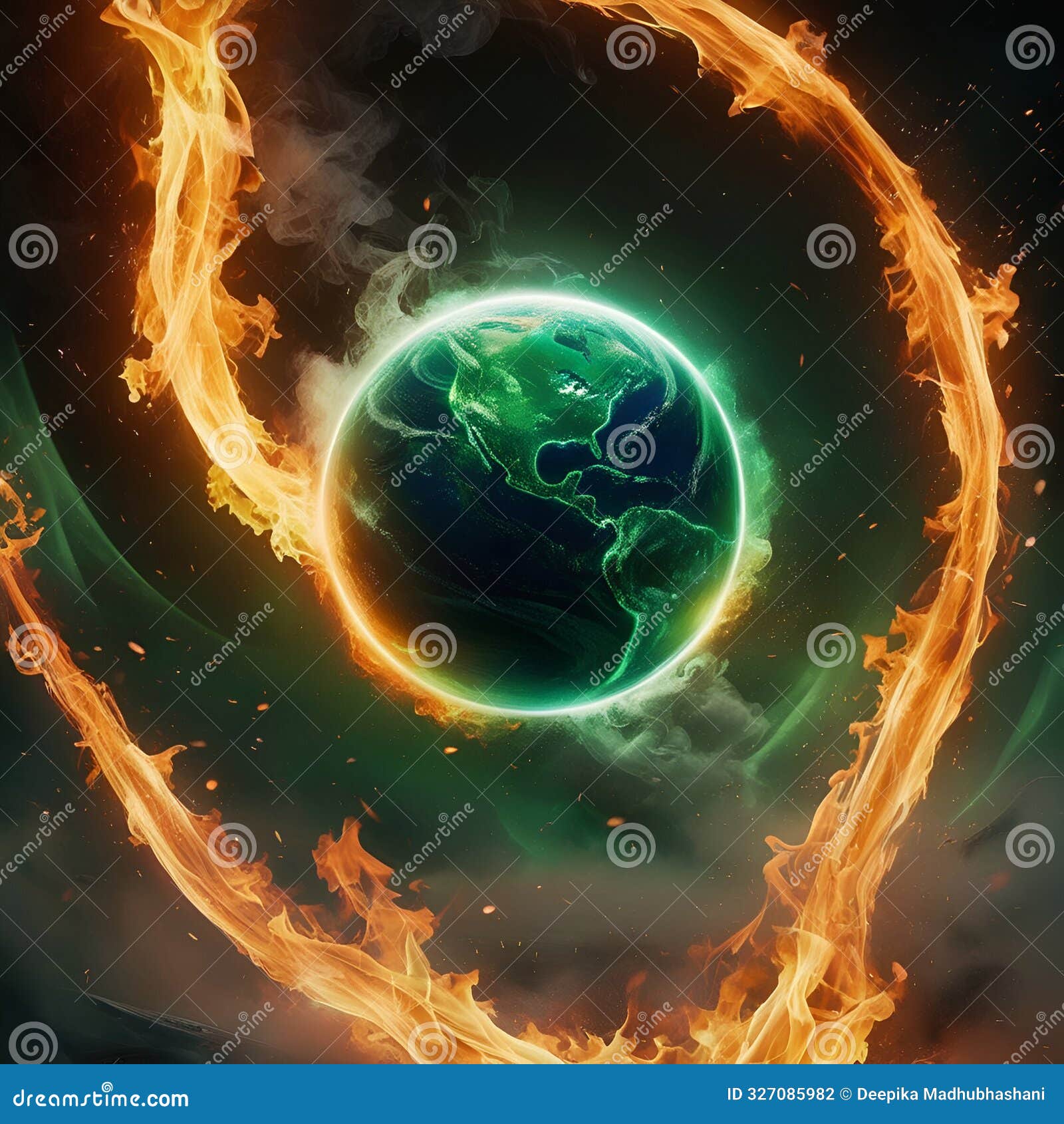 Earth Burning, Burning Earth in Fire, Globe Burning, Climate Change and ...