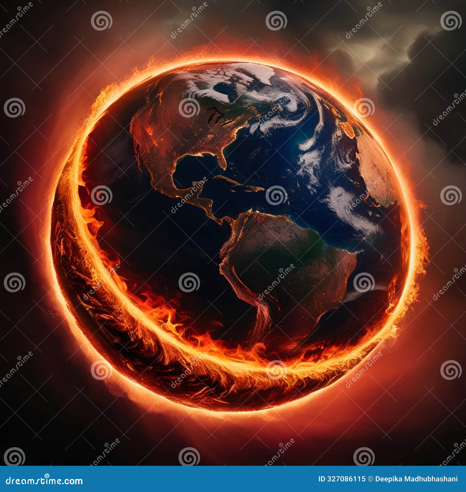 Globe Burning, Earth with Fire, Global Warming Problem Concept, Social ...