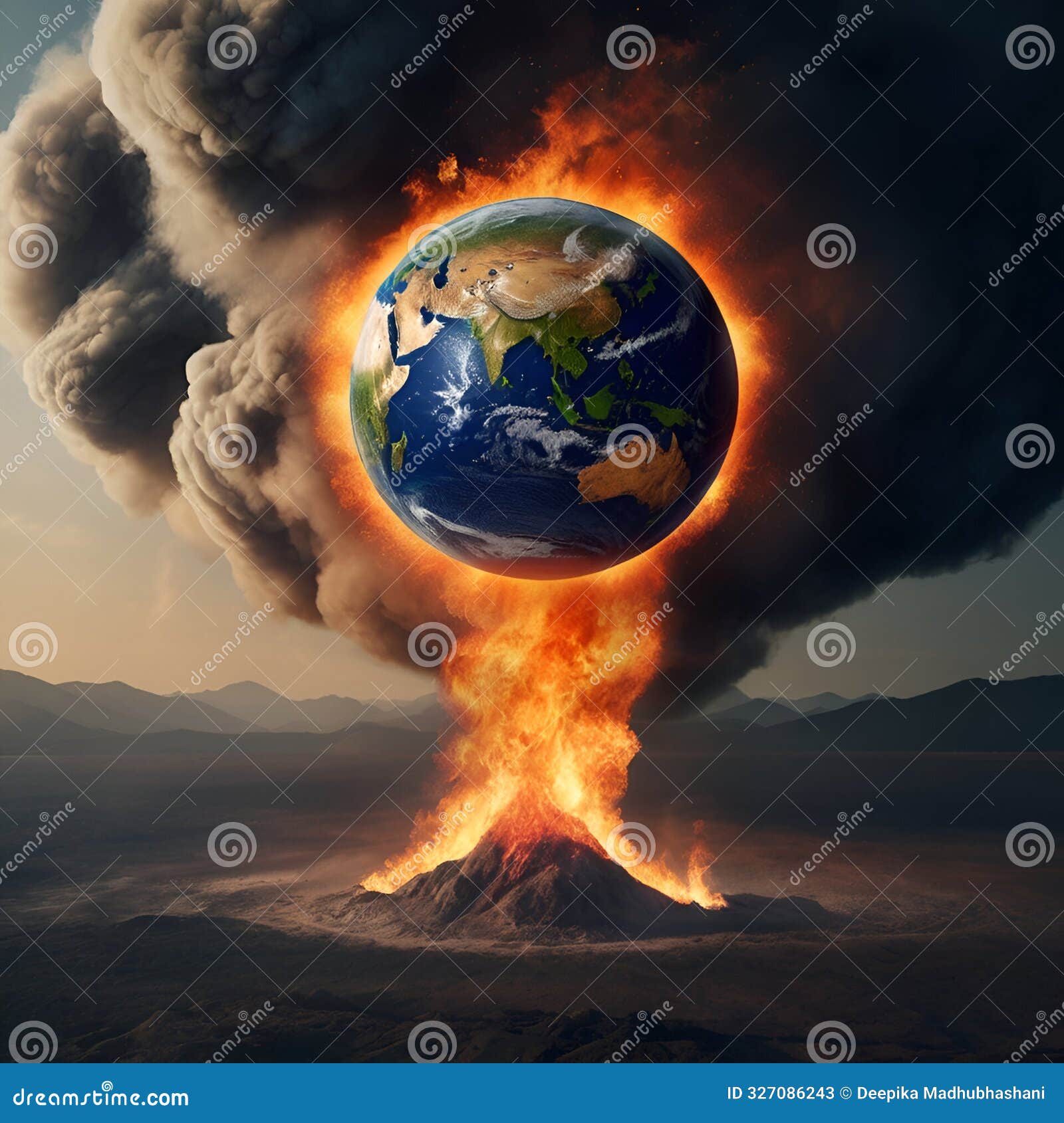 Globe Burning, Earth Burning, Burning Earth in Fire, Climate Change and ...