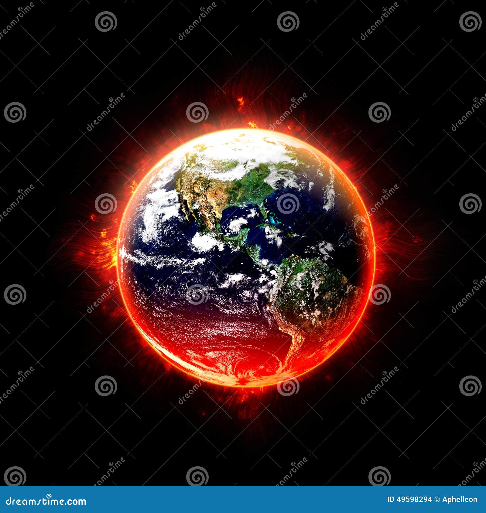 Burning Earth stock photo. Image of glow, dark, clouds - 49598294