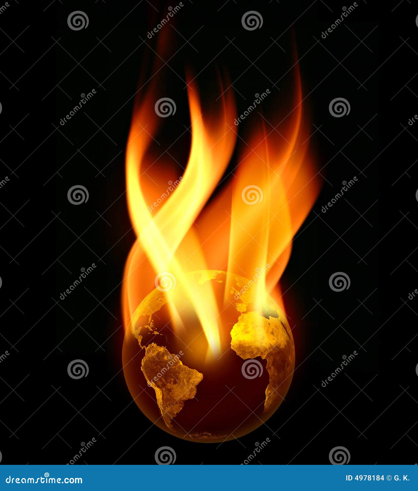 Burning Earth in Flames stock illustration. Illustration of danger ...