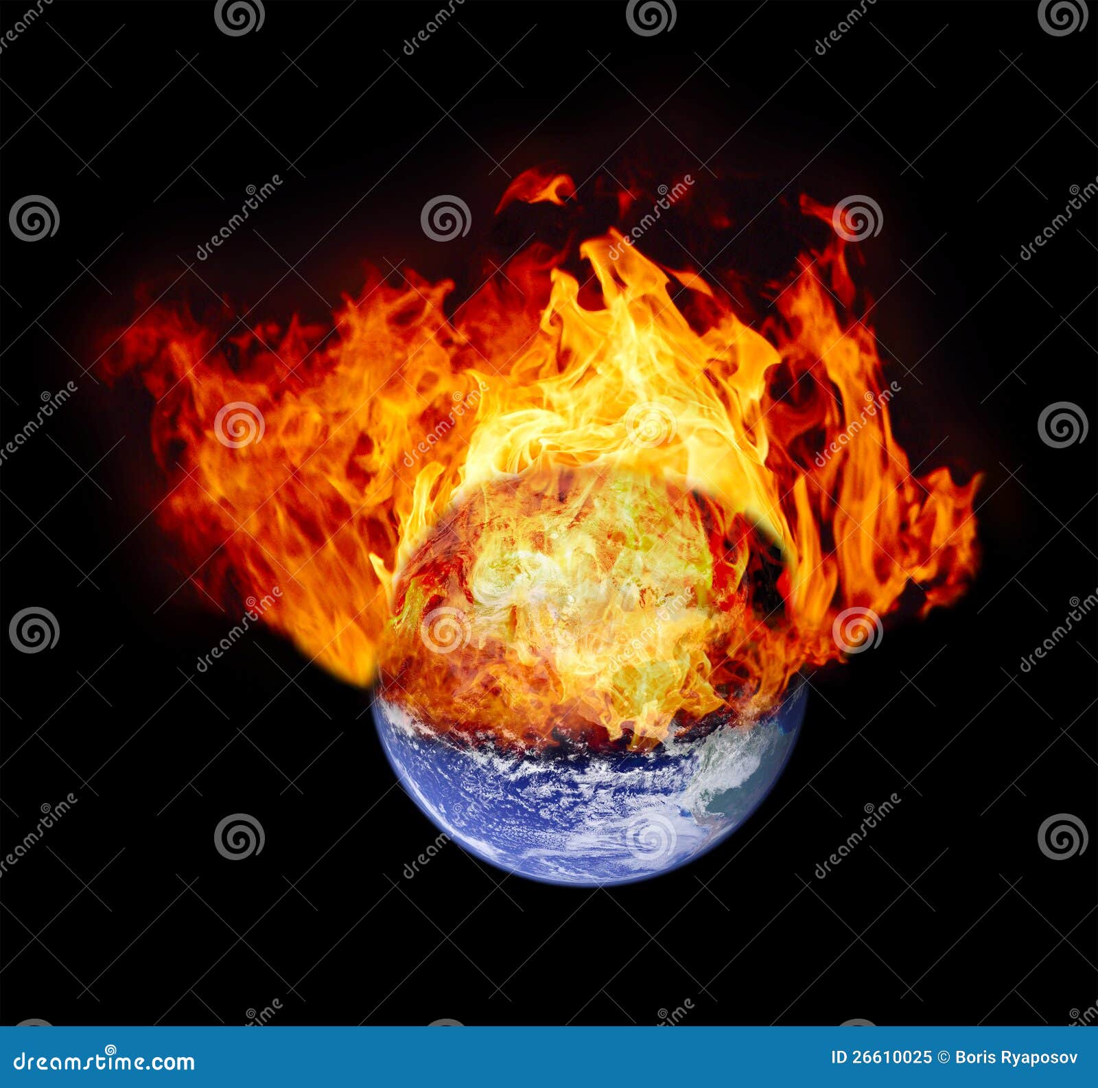 Burning earth globe stock image. Image of design, disaster - 26610025