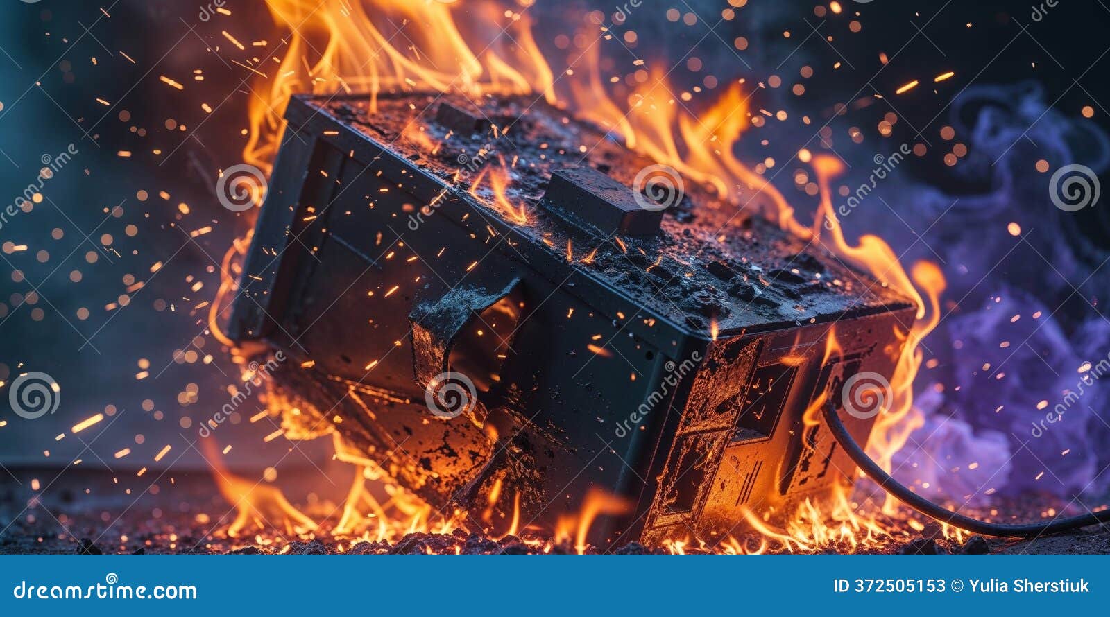 Burning Electrical Panel, Switchboard On Fire After A Short Circuit ...
