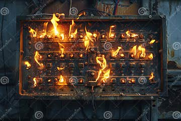 Burning Electrical Panel, Switchboard on Fire after a Short Circuit ...