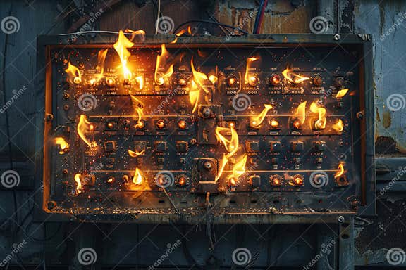 Burning Electrical Panel, Switchboard on Fire after a Short Circuit ...