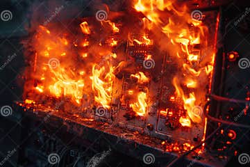 Burning Electrical Panel, Switchboard on Fire after a Short Circuit ...