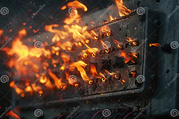 Burning Electrical Panel, Switchboard on Fire after a Short Circuit ...