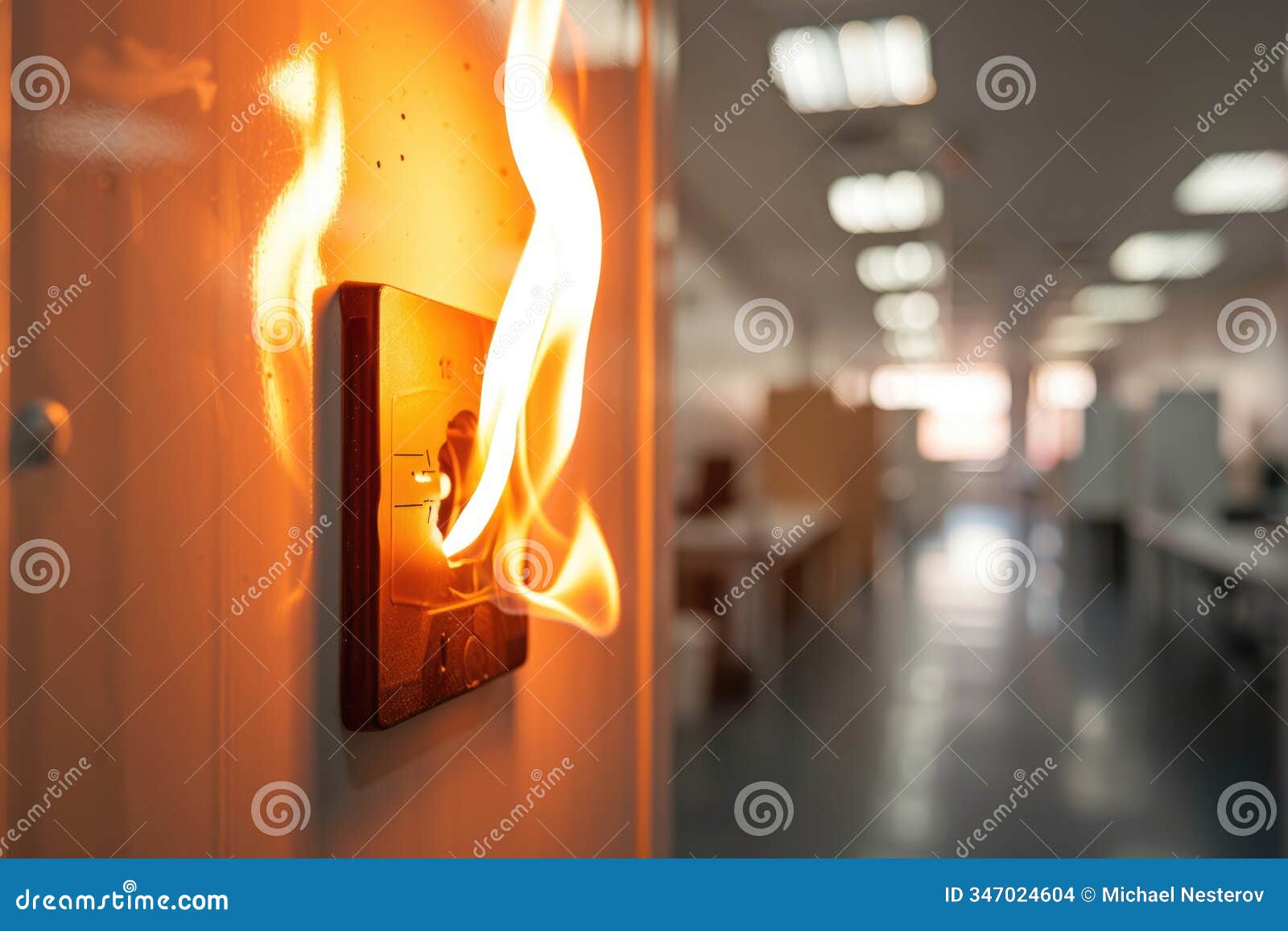 Burning Electrical Socket on the Wall Stock Photo - Image of electrical ...