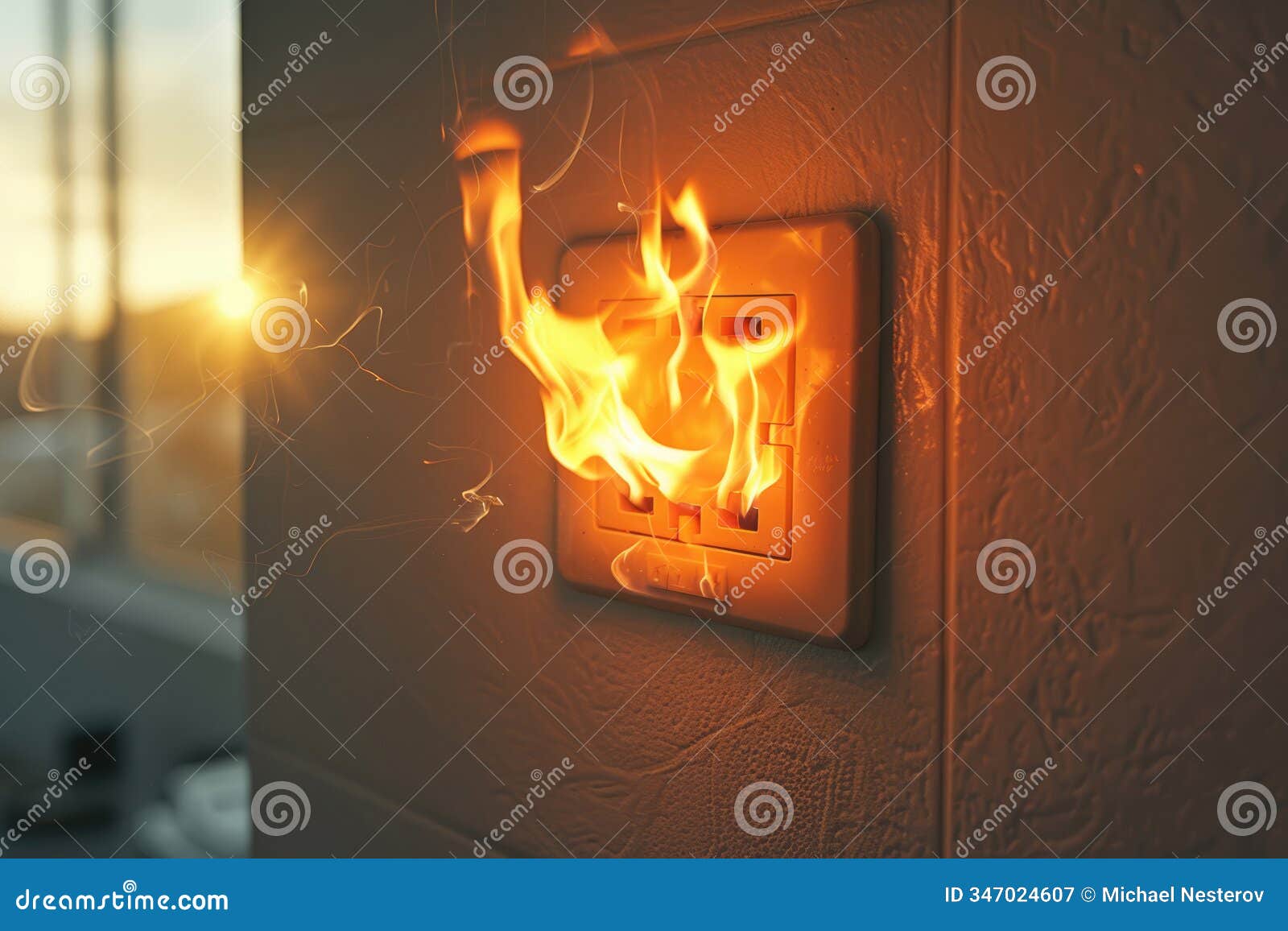 Burning Electrical Panel, Switchboard On Fire After A Short Circuit ...