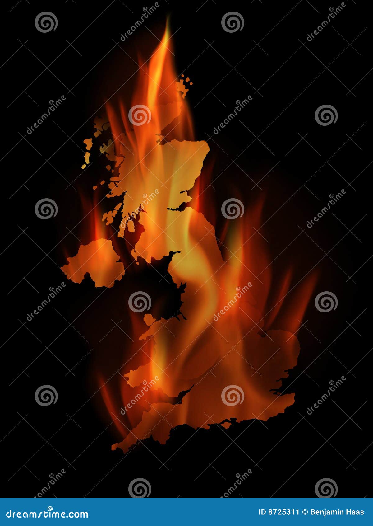 Burning England stock illustration. Illustration of global - 8725311