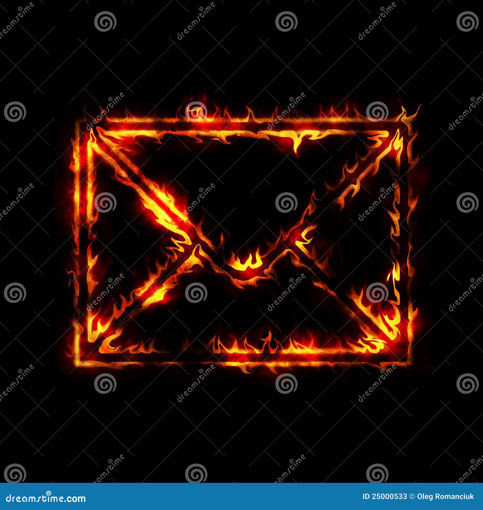 Burning envelope stock illustration. Illustration of computer - 25000533