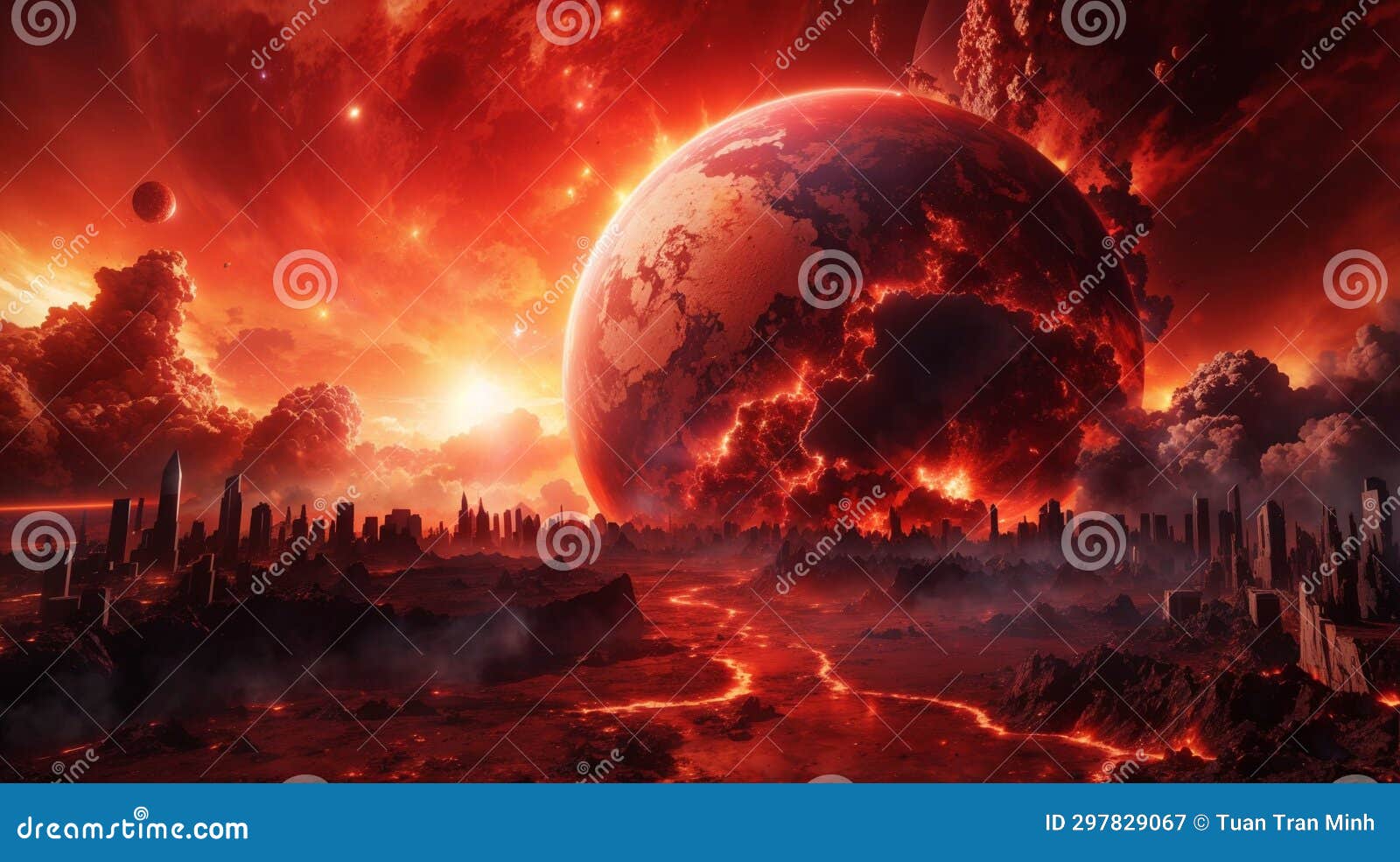 Burning and Exploding Planet Earth Stock Illustration - Illustration of ...