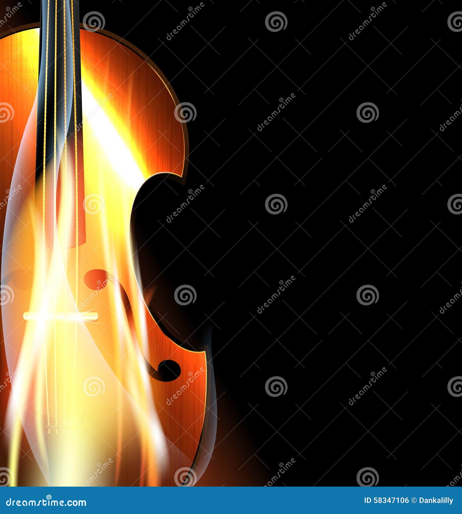 Burning fiddle stock vector. Illustration of shining - 58347106