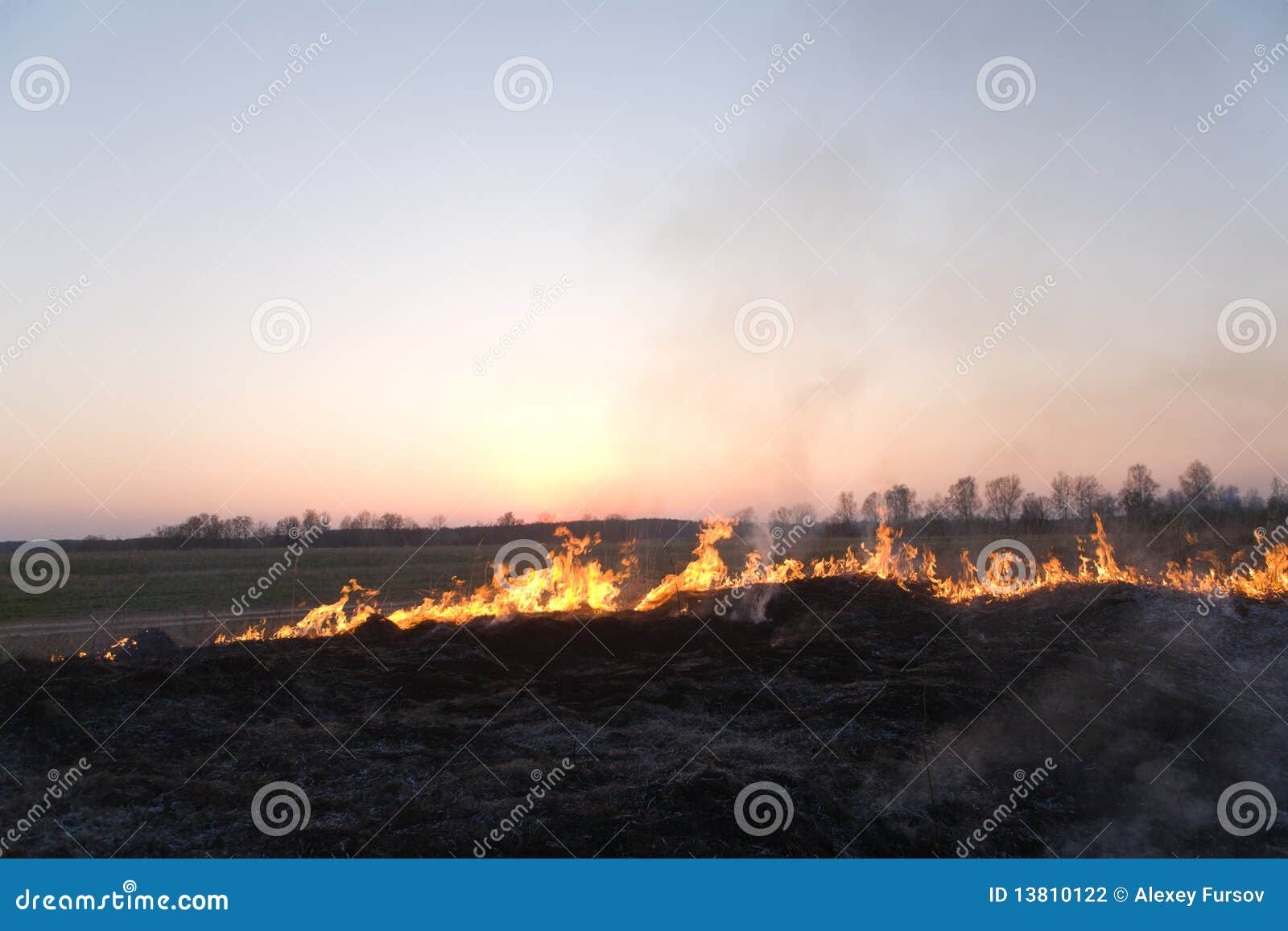 Burning field stock photo. Image of land, agriculture - 13810122