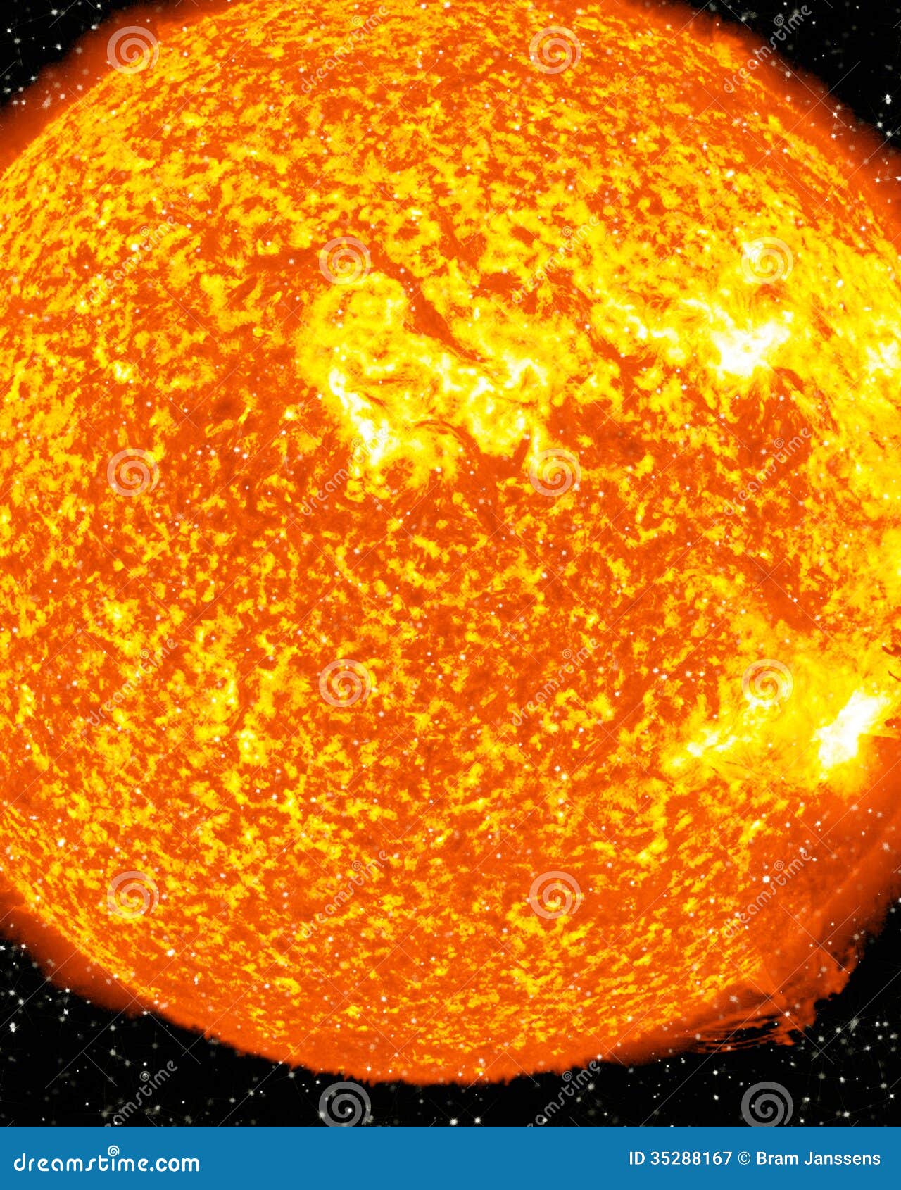 Burning and fiery sun stock illustration. Illustration of fiery - 35288167