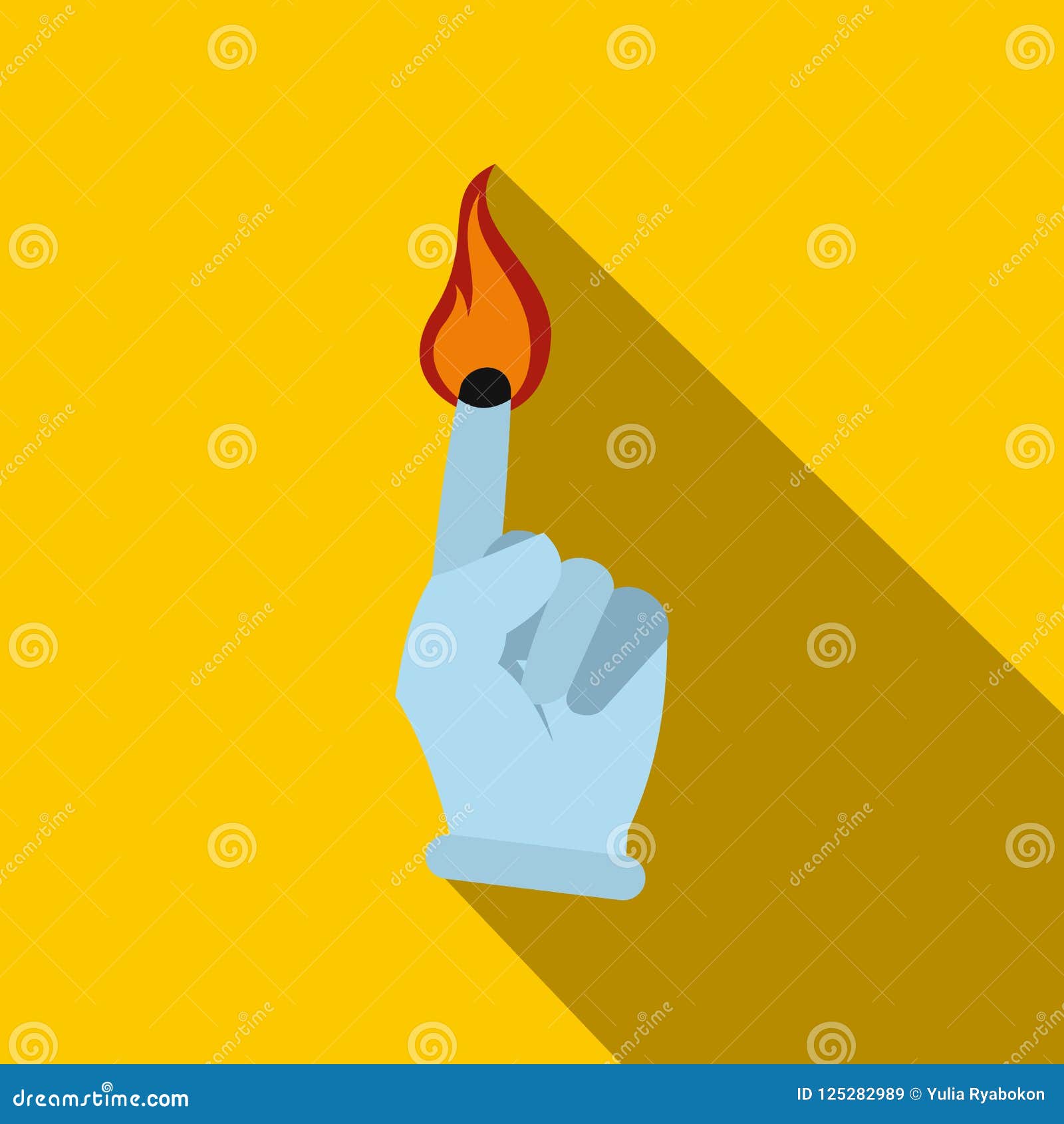 Burning Finger Black Simple Icon Cartoon Vector | CartoonDealer.com ...