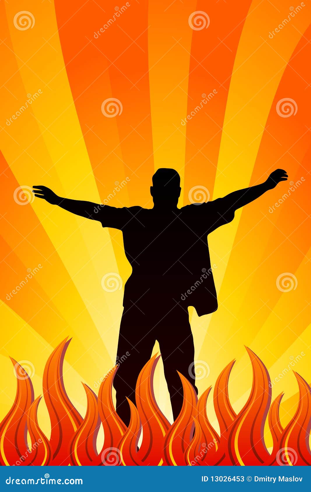 Burning in Fire stock vector. Illustration of flame, outline - 13026453