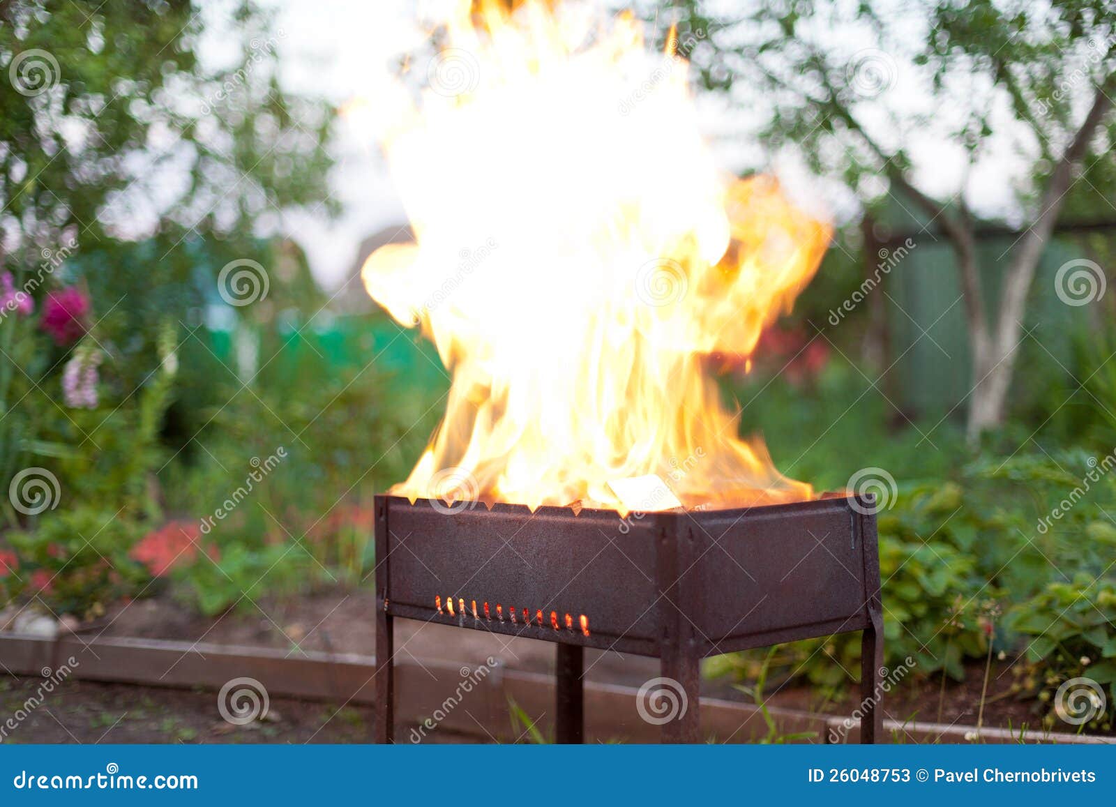 Burning fire in barbecue stock image. Image of burnt - 26048753