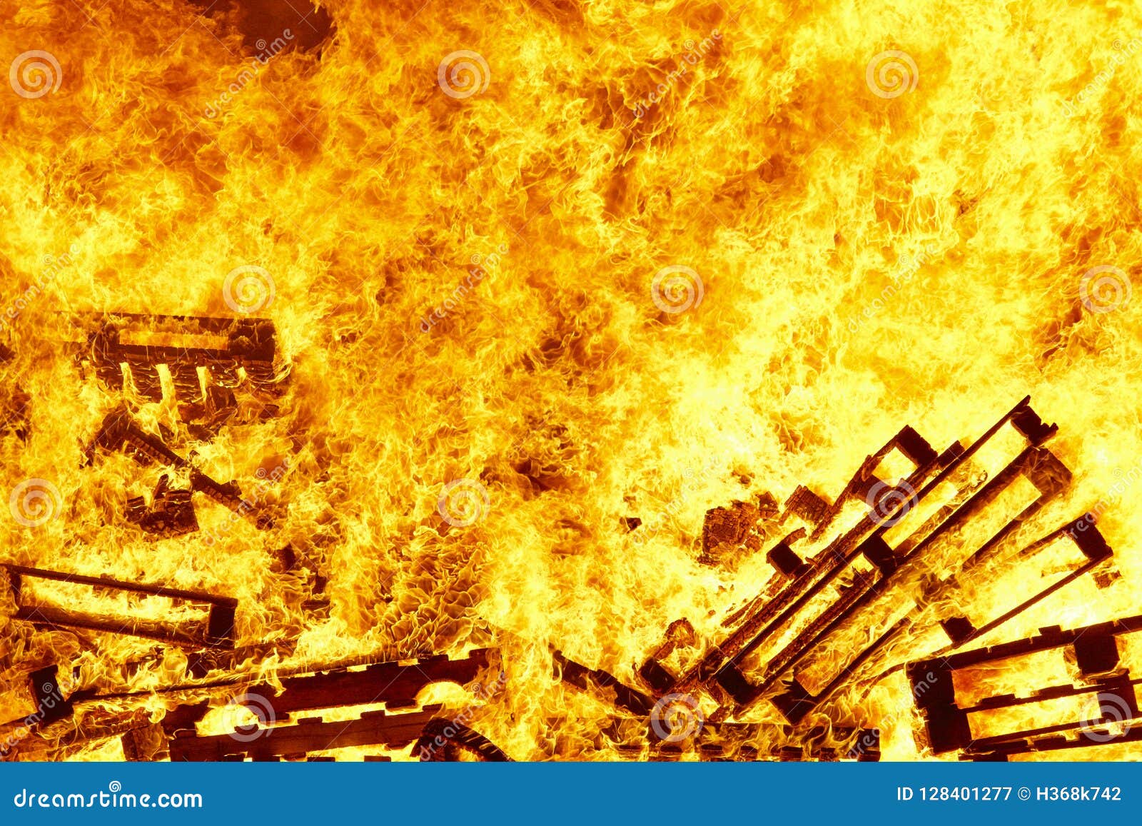 Burning Fire. Bonfire. Fire Fighting. Flame Ignition Stock Image ...