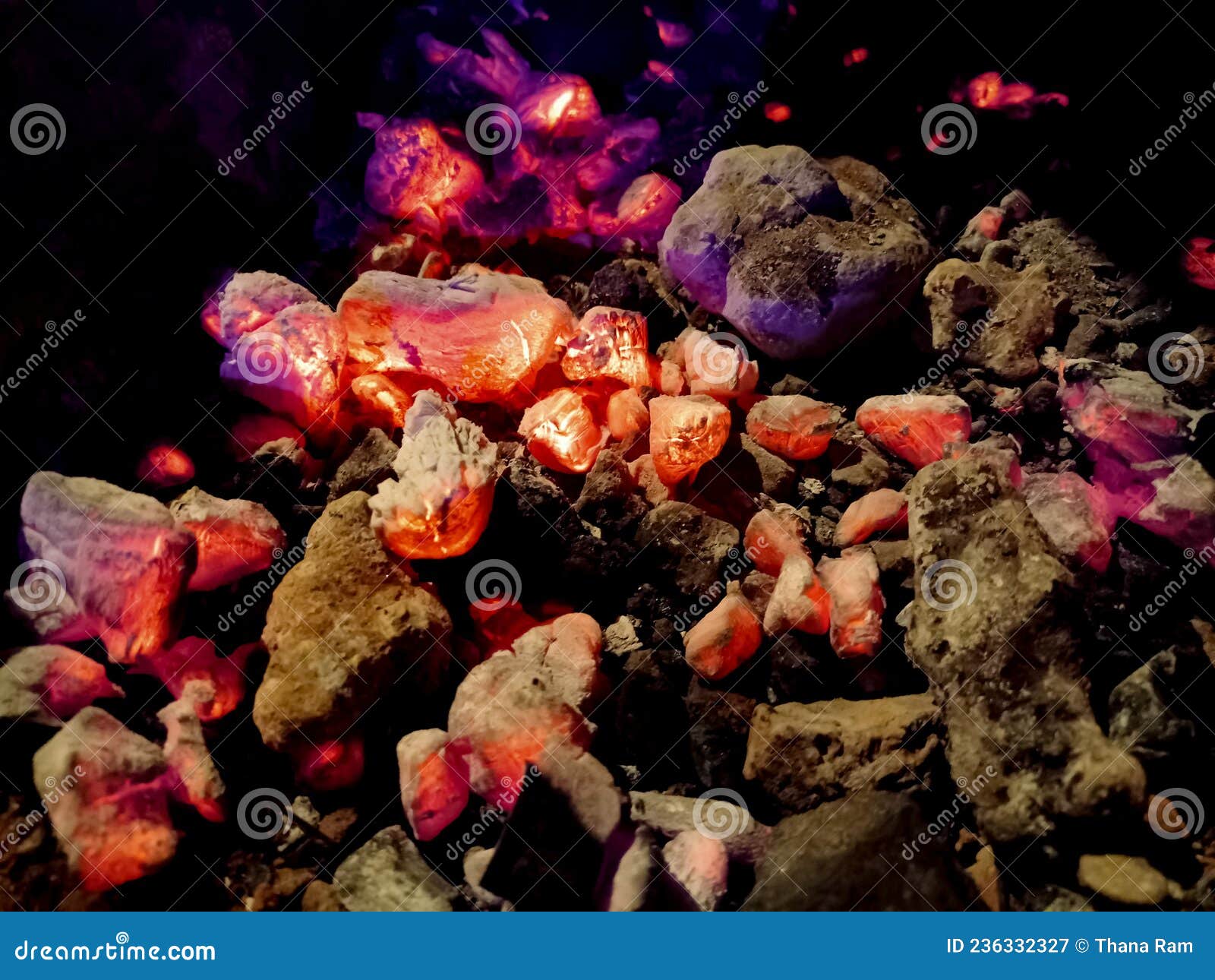 Burning Fire Cinder in the Winter Night Stock Image - Image of burning ...