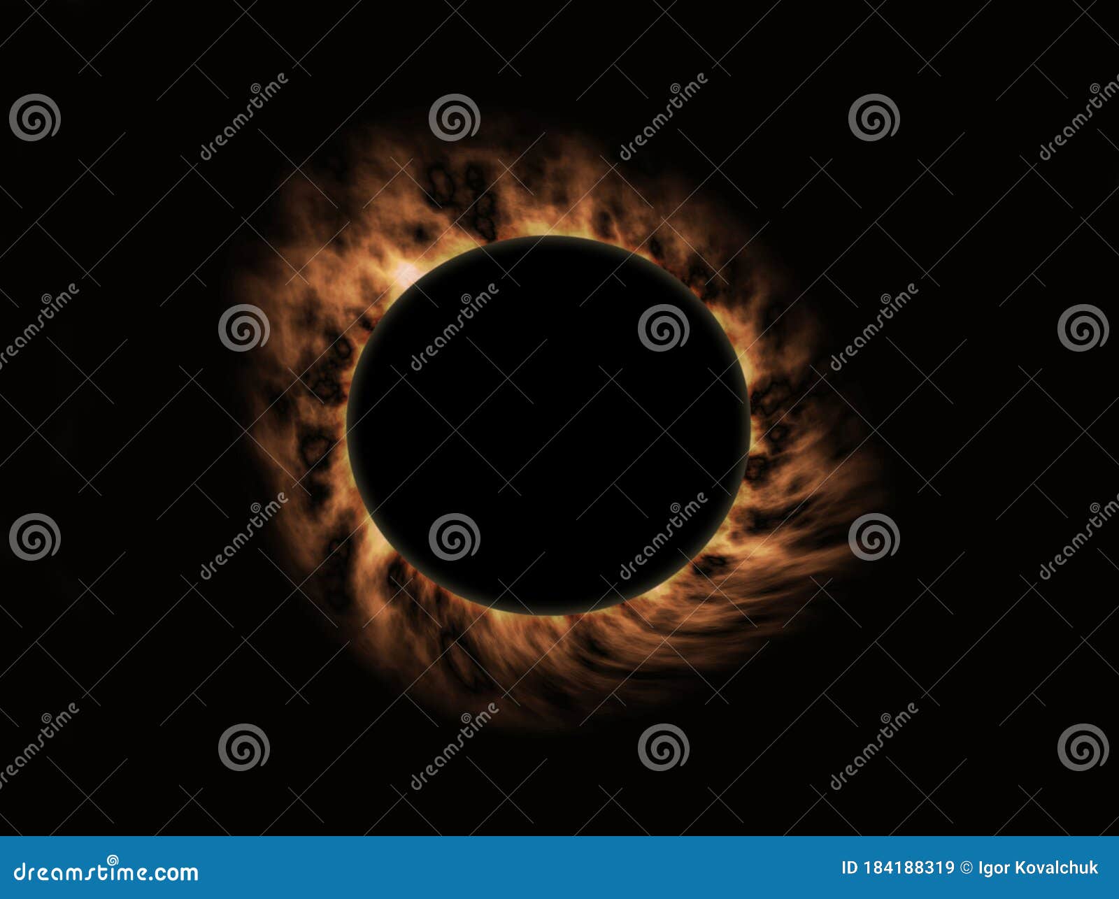 Burning fire eclipse stock illustration. Illustration of energy - 184188319