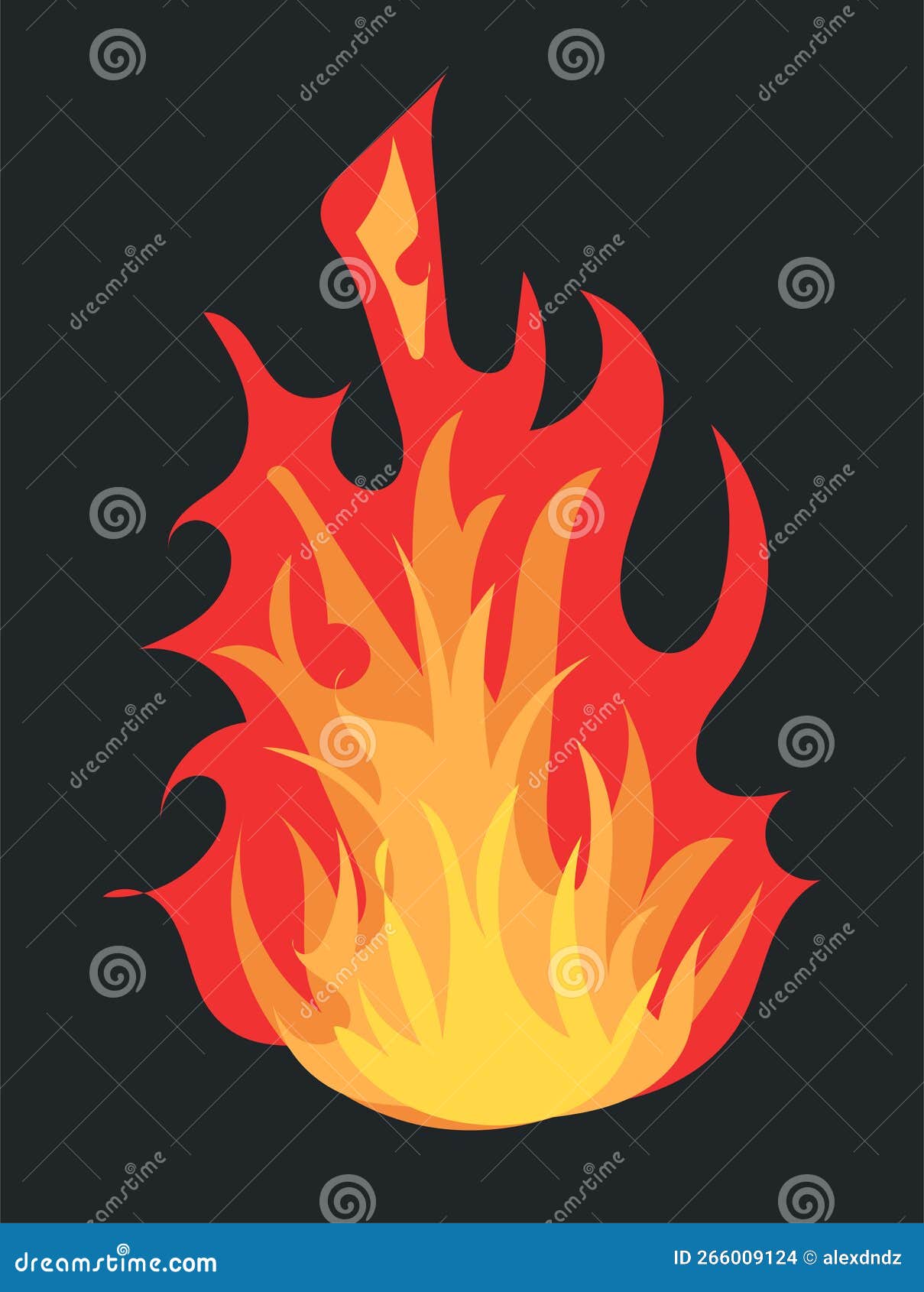 Burning Fire for Fireplace and Bright Heat Flame Effect. Stock Vector ...