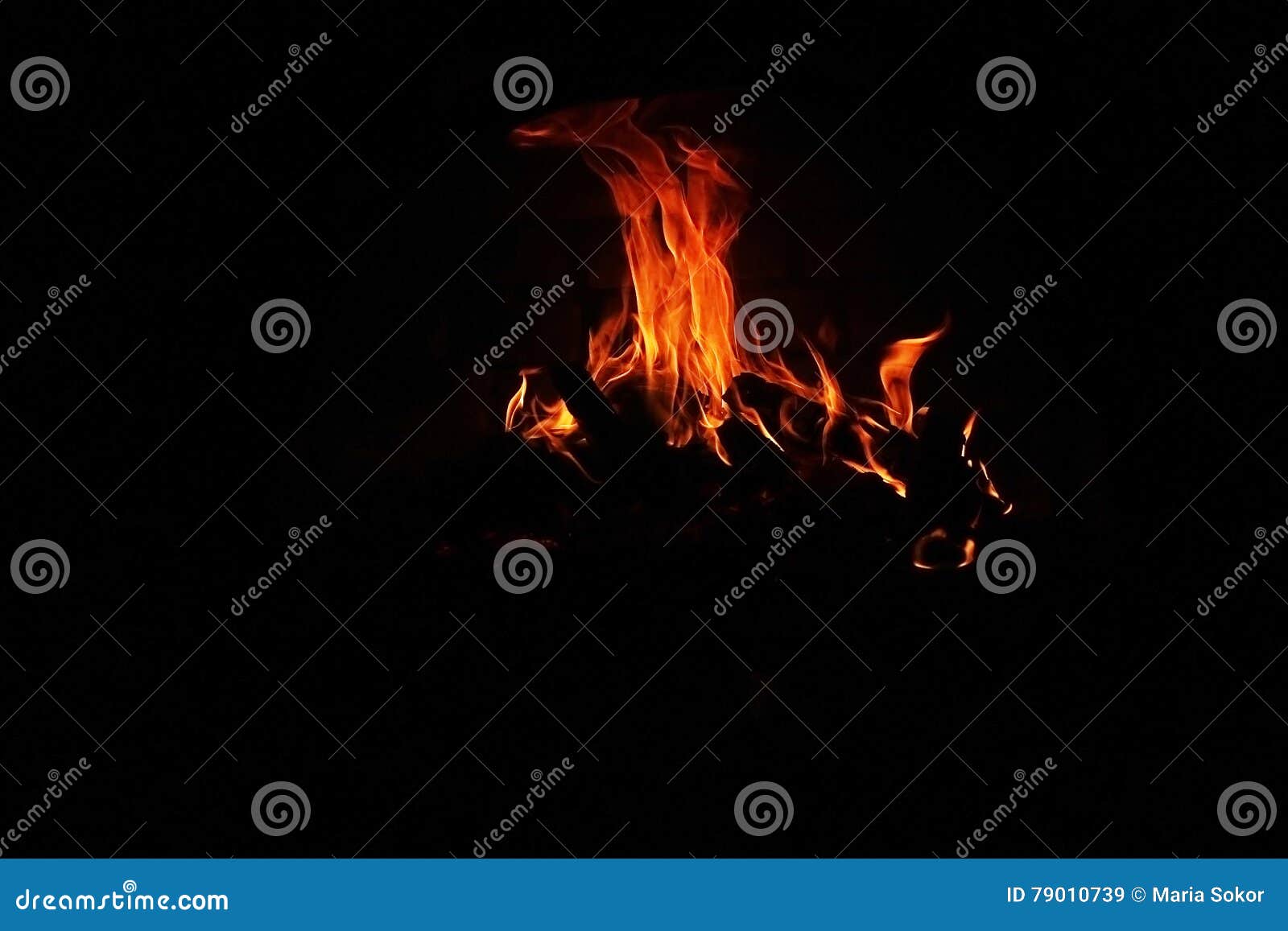 Burning Fire Flame in the Dark Stock Image - Image of svarog ...