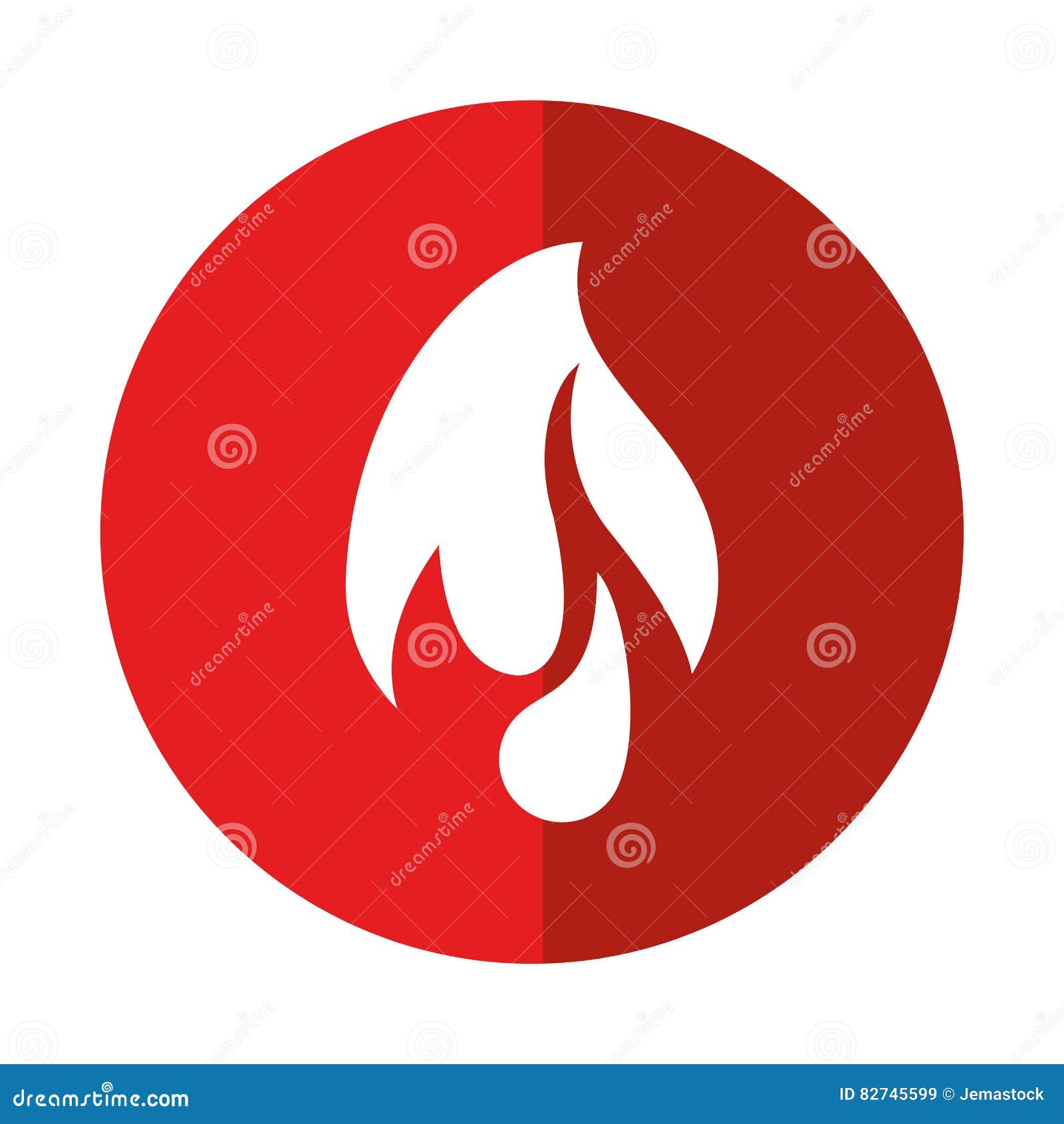 Burning Fire Flame Design Graphic Red Circle Stock Vector ...
